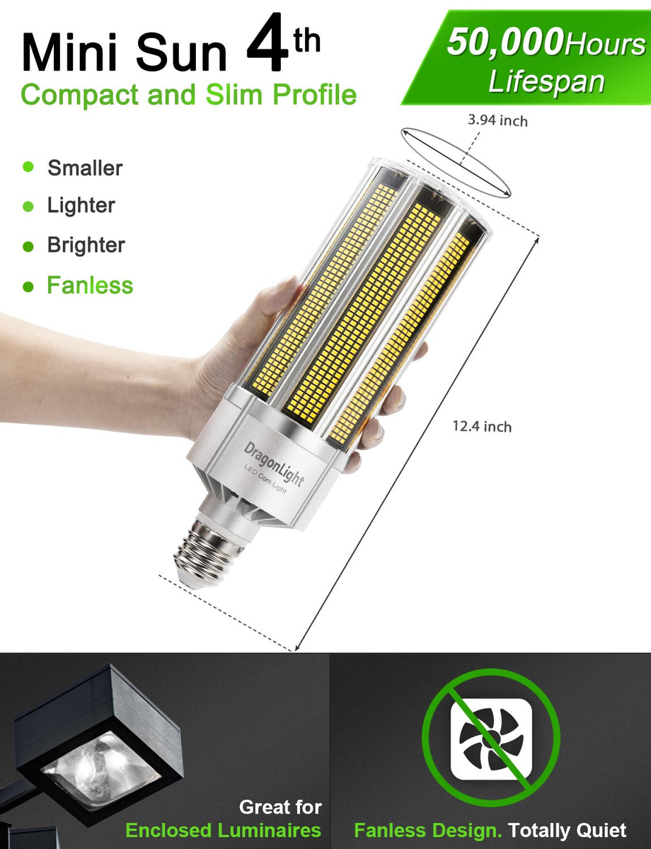 2023 Upgraded 240W Commercial Grade LED Corn Bulb Fanless 5000K Daylig ...