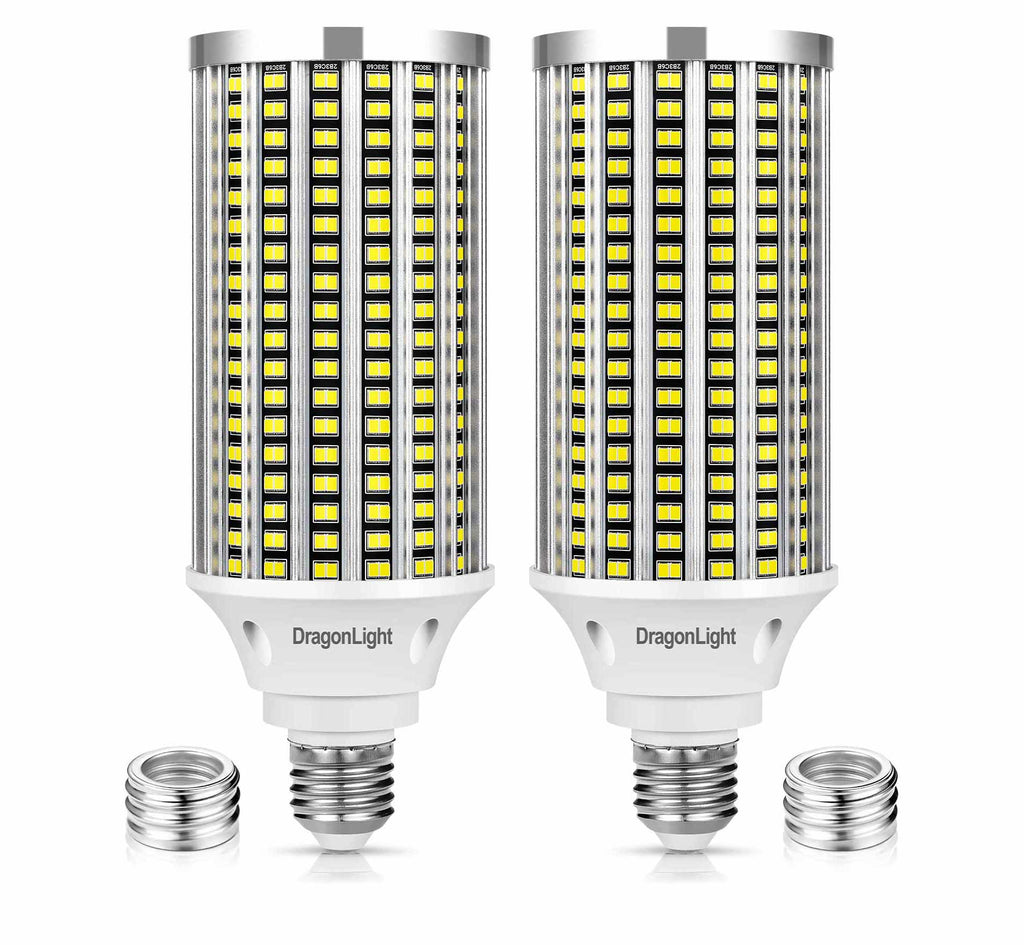 DragonLight 60W LED Corn Bulbs 6000K Daylight E26/E39 Base 7,200LM [Tw ...