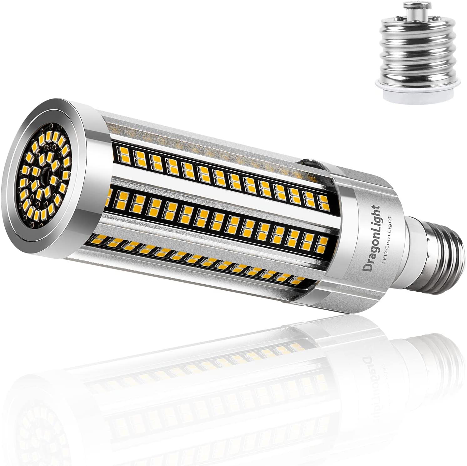 DragonLight 54W LED Corn Bulb Fanless 3000K Warm White E26/E39 Base 6 ...